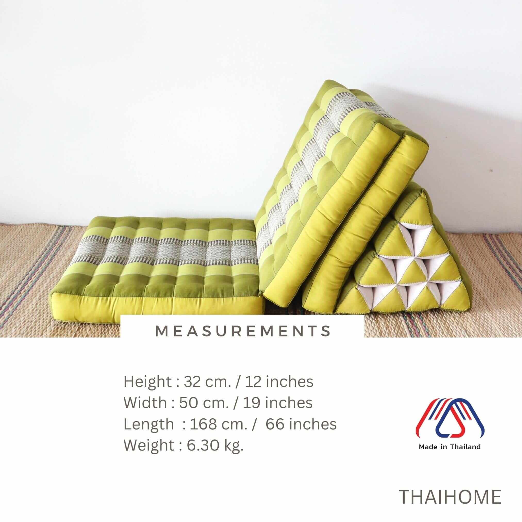Thai Triangle Pillow and Cushion - Kapok - Massage & Meditation Seat ...
