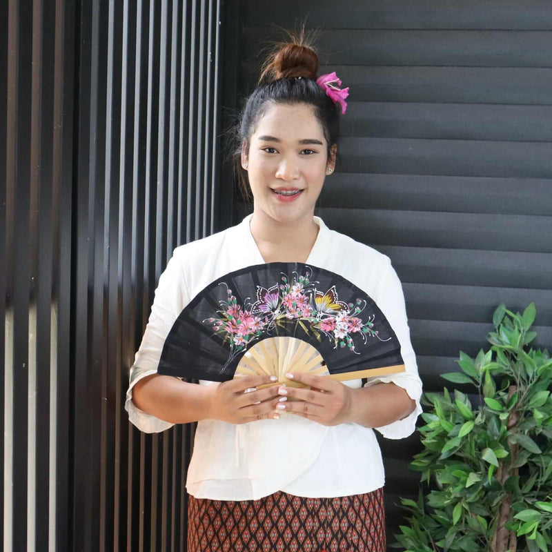 CHAM PI - Hand Fan - THAIHOMESHOP